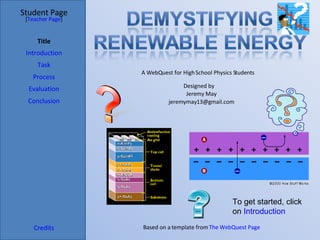 Renewable Energy Webquest | PPT | Power and Energy Industry | Industries