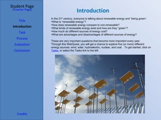 Renewable Energy Webquest | PPT | Power and Energy Industry | Industries