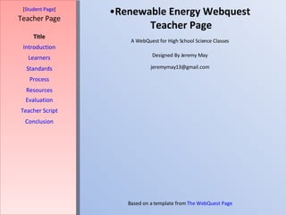 Renewable Energy WebQuest | PPT