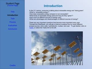 Renewable Energy WebQuest | PPT