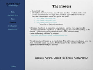 Webquest: Science Experiment | PPT | Chemistry | Science