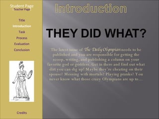 Greek Mythology Webquest | PPT
