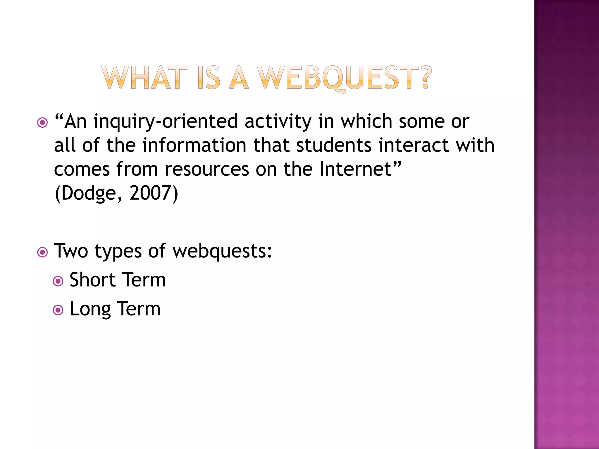 Webquest Introduction | PPTX | Internet for Beginners | Internet