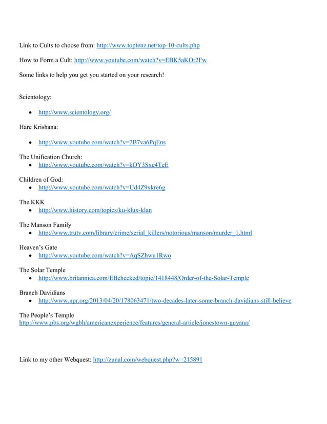 Webquest assignment revised | PDF