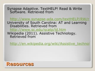 Assistive Technology Webquest K Coker | PPT