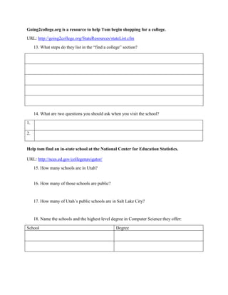 Webquest college | DOCX | Student Financial Aid | Financial Assistance