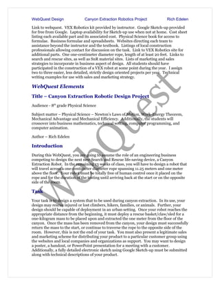Web Quest Design Robotics Edelen | DOC