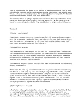 Webquest; Geography! | PDF