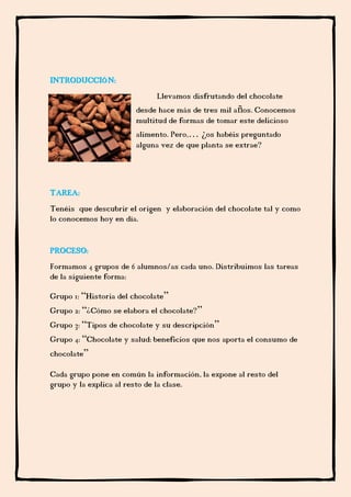 Webquest el origen del chocolate | PDF | Food & Drink