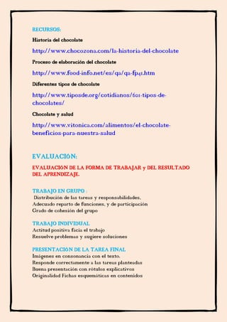 Webquest el origen del chocolate | PDF