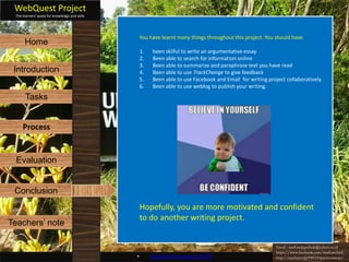 WebQuest: Using multimedia to teach argumentative essays | PPT