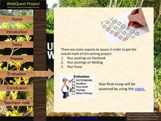 WebQuest: Using multimedia to teach argumentative essays | PPT