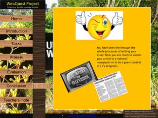 WebQuest: Using multimedia to teach argumentative essays | PPT