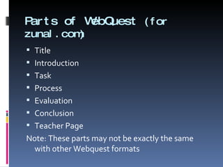 WebQuest for zunal.com