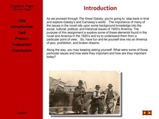 331 Webquest: The Great Gatsby | PPT