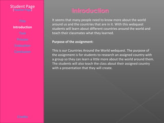 Countries Around the World Webquest | PPT