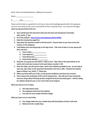 Webquest information | PDF