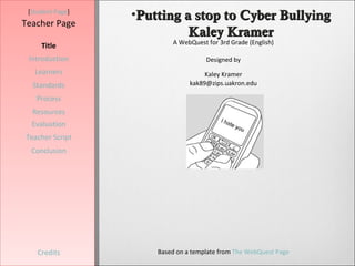 Saying No to Cyber Bullying | PPT