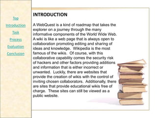 WebQuest Lesson Plans For Wiki Projects | PPTX