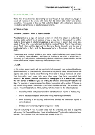 Project Totalitarism | PDF