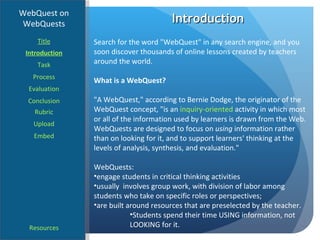 WebQuest on WebQuests for Educators | PPT