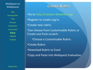 WebQuest on WebQuests for Educators | PPT