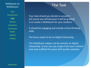 Webquest on webquests for ed tech | PPT
