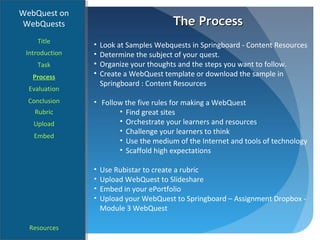Webquest on webquests for ed tech | PPT