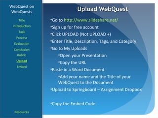 Webquest on webquests for ed tech | PPT