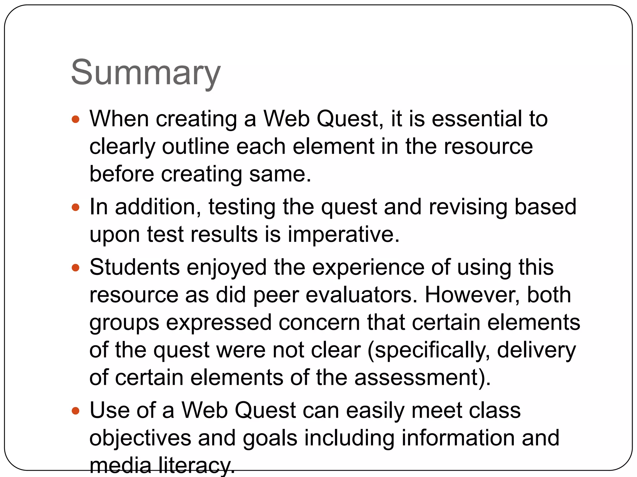 Web quest presentation e_feig_edu643 | PPT