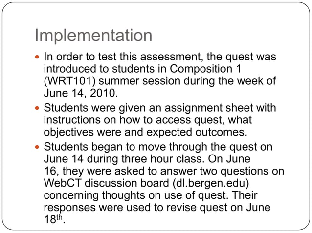 Web quest presentation e_feig_edu643 | PPT