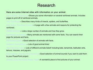 Web Quest Rainforest | PPT