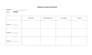 Webquest research worksheet | PPT
