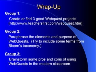 Webquests: An Inquiry Based Tool | PPT