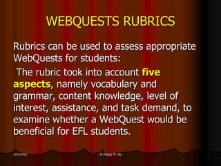 Webquests and EFL teaching and learning | PPT