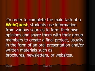 Webquests and EFL teaching and learning | PPT