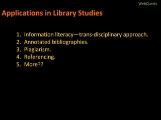 Web Quests For Cqu Library | PPT