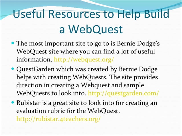 WebQuests for Use in the Classroom PPT | PPT