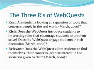 WebQuests for Use in the Classroom PPT | PPT