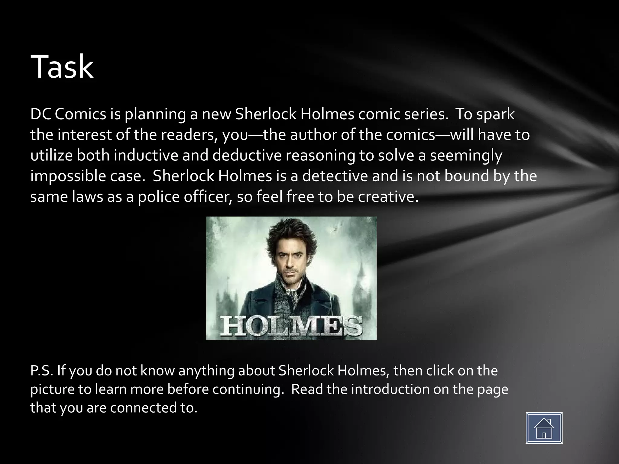 Sherlock Holmes Reasoning WebQuest | PPT | Educational Assessment ...