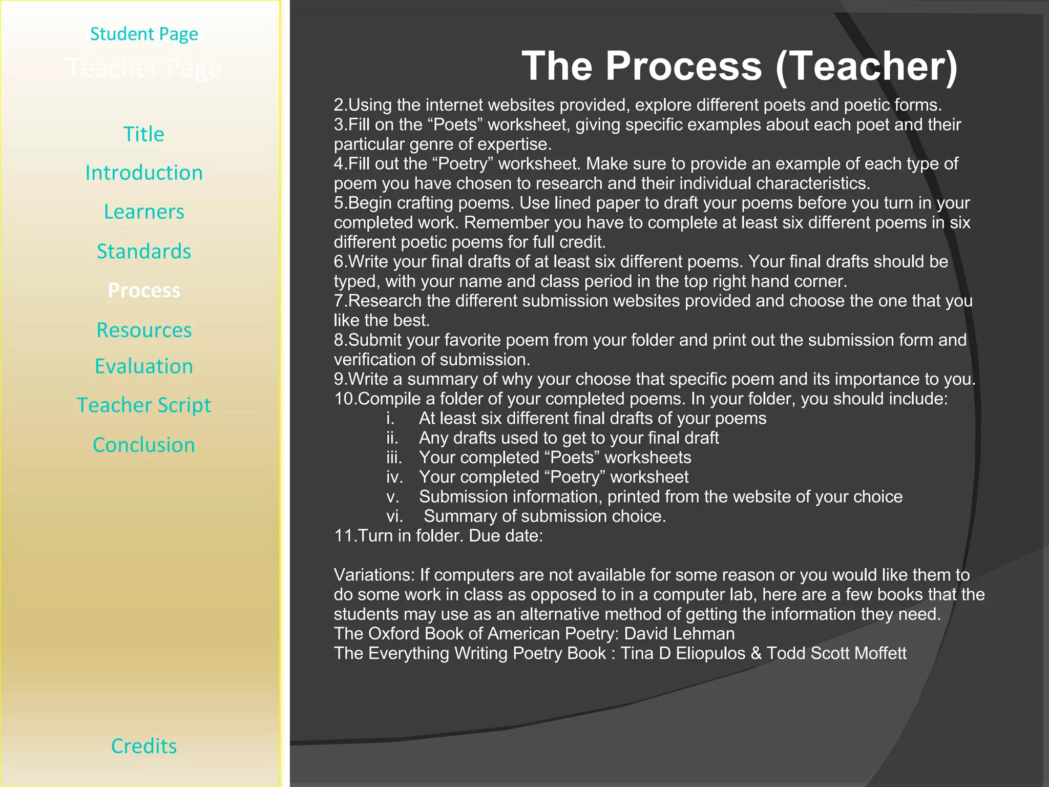 Multi-Genre Poetry Webquest | PPT