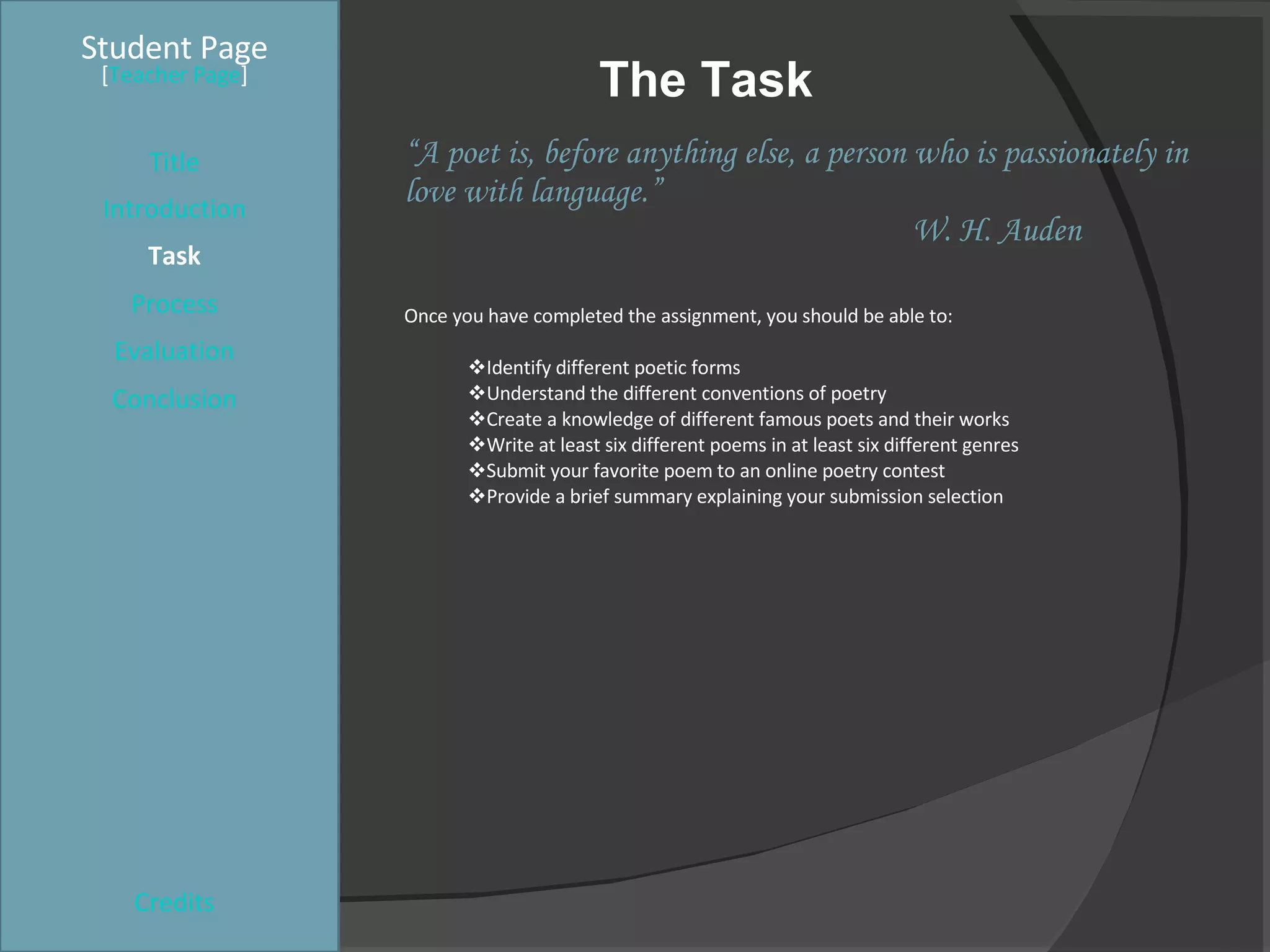 Multi-Genre Poetry Webquest | PPT