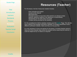 Multi-Genre Poetry Webquest | PPT