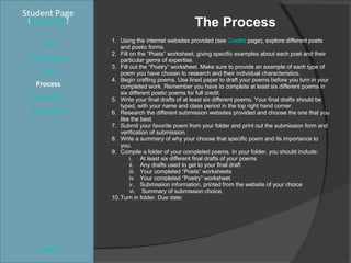 Multigenre Poetry Webquest Assignment | PPT | Educational Assessment ...
