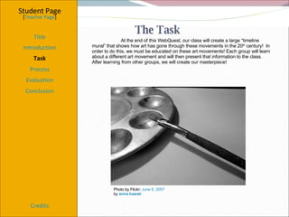 Moving Through Art History WebQuest | PPT