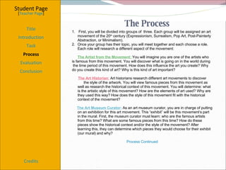 Moving Through Art History WebQuest | PPT