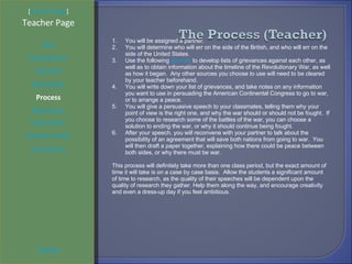 EDUC 331 Revolutionary War Webquest | PPT