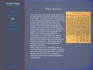 EDUC 331 Revolutionary War Webquest | PPT