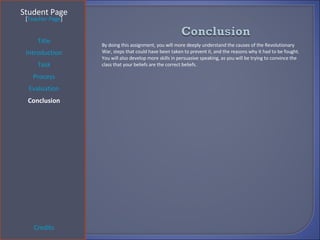 EDUC 331 Revolutionary War Webquest | PPT