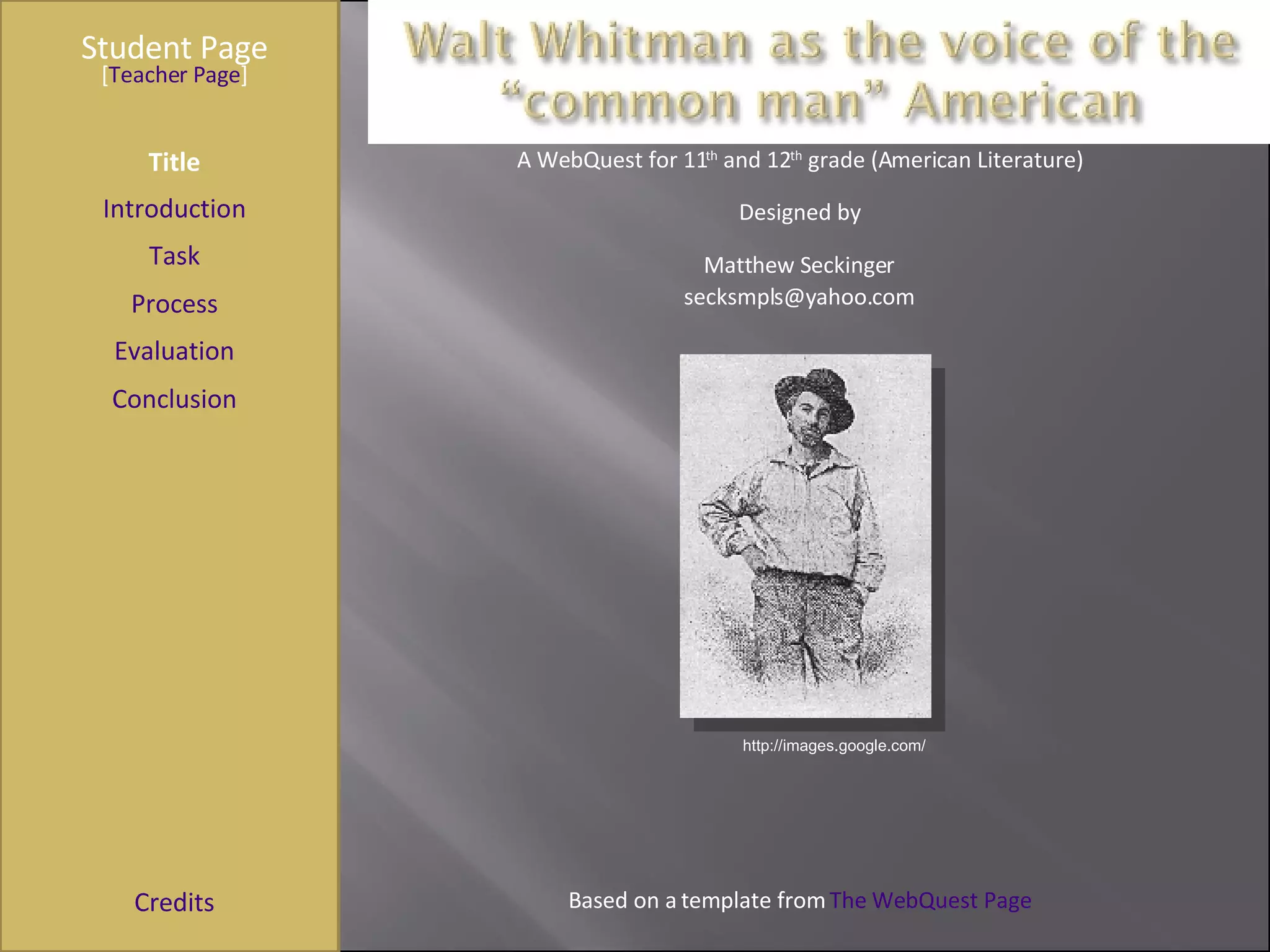 Walt Whitman WebQuest | PPT